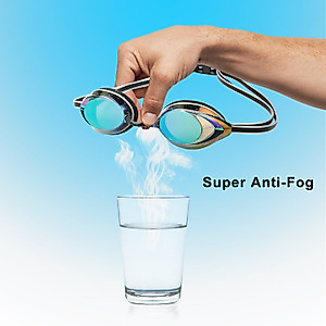 DARIDO Swim Goggles, Swimming Goggles 2 Pack Anti Fog UV Protection No Leaking for Adult, Men, Women, Youth