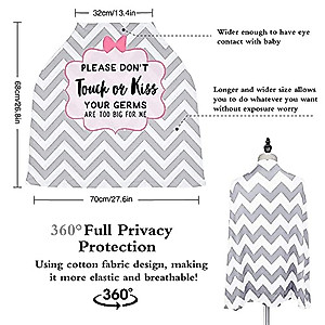 Metplus No Touch Sign Car Seat Cover for Babies, Mom Nursing Covers Breastfeeding Scarf, Multi Use Infant Carseat Canopy for Newborn Carrier/Stroller/Shopping Cart, Baby Shower Gifts for Boy Girl