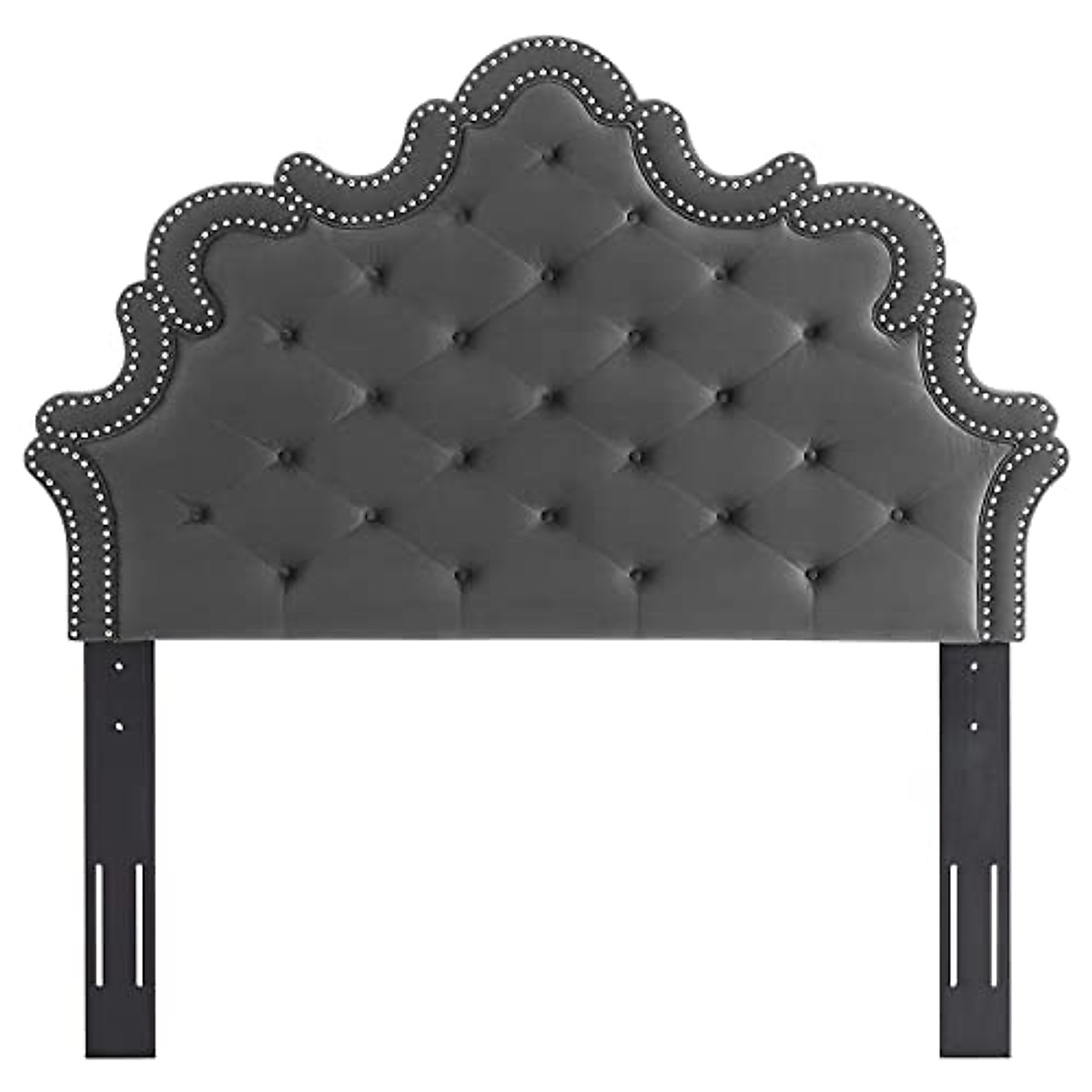 Modway Arabella Button-Tufted Performance Velvet Headboard, Full/Queen, Charcoal