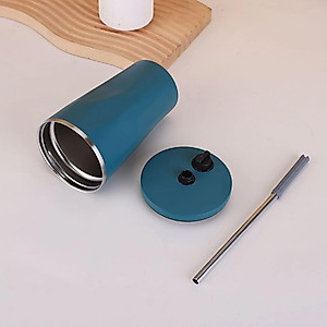 FRAGSCEN Insulated Tumbler with Lid and Straw, 20 OZ Stainless Steel Tumbler with Screw Lid, Iced Coffee Cup, Double Wall Vacuum Tumblers, Leakproof Water Bottle Travel Mug, Navy Blue