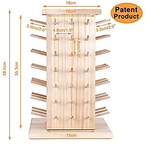 New brothread 84 Spools (DIY to be 93 Spools) 360° Fully Rotating Wooden Thread Rack/Thread Holder Organizer for Sewing, Quilting, Embroidery, Hair-braiding and Jewelry