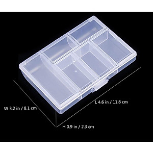 DongciTACi 4 Pack 6 Grids Plastic Organizer Box Storage Container Jewelry Box For Fishing Tackles Nail Rhinestones Beads Art DIY Crafts Organizer Clear