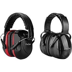 ProCase Noise Reduction Safety Ear Muffs NRR 28dB Bundle with Hearing Ear Protection Ear Defenders NRR 29dB