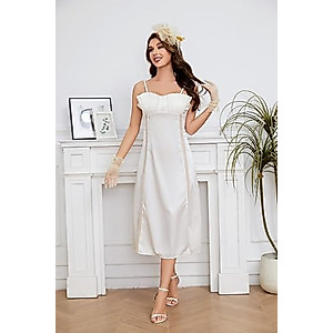 GurZinn Fascinator Hat Veil Kentucky Derby Hat Tea Party Bridal Wedding Veil Pillbox Hat and Lace Bowknot Gloves for Women