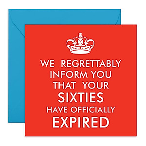 CENTRAL 23 Happy 70th Birthday Card - 'Sixties Have Expired' - Funny Birthday Cards for Women Men Age 70 - Dad Mom Grandad Nana - 70 Year Old - Comes With Fun Stickers