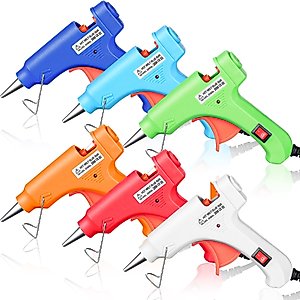 Zhengmy Mini Glue Gun for Arts Crafts Hot Glue Guns for Kids Hot Melt Arts Craft DIY Glue Gun for Crafts School DIY Arts Home Quick Repairs (Multicolored, 6 Pieces)