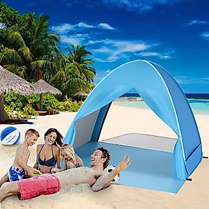 Beach Tent,Kratax UPF 50+ Sun Shelter,Lightweight Beach Sun Shade,Portable Babay Canopy Cabana,Automatic Sun Umbrella,Pop Up Beach Tents Fit 2-3 Person,for Kids Care Family Camping Picnic Fishing.