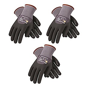 PIP G-TEK Maxi Flex Endurance 34-845 Seamless Knit Coated Gloves Pair, Small/X-Large/Medium, 3 Piece
