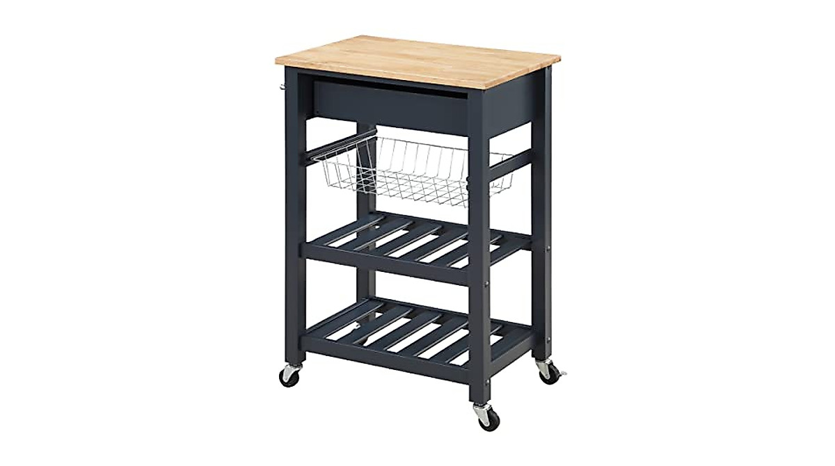 OSP Kitchen Cart with Wood Top - Space-Saving Style