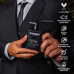 BLACKWOOD FOR MEN Dapper Dad Set including Travel Bag, Active Man Shampoo, Active Man Conditioner, & Pure Moisture Body Wash - Natural Vegan Formula