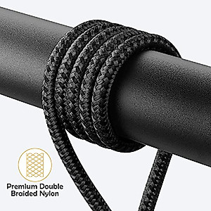 90 Degree iPhone Charging Cable 2Pack 10ft Right Angle Nylon Braided Lightning Charger Cord Compatible with iPhone 14 13 12 11 Pro Max XS XR X 8 7 6 5 Plus iPad（Black）