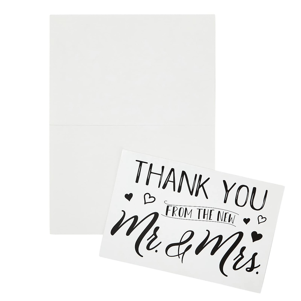 Sustainable Greetings 120 Pack Wedding Thank You from the New Mr and Mrs Cards Bulk with Kraft Brown Envelopes for Weddings, Showers, 4x6 in