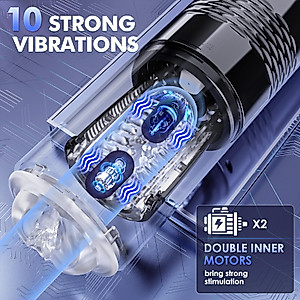 EORONE Male Sex Toy for Men Male Masturbator - Sex Toys for Men Adult Toys with 10 Vibrating & 6 Thrusting, Mens Sex Toys Pocket Pussy LCD Display, 3D Sleeve