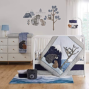 Levtex Home - Trail Mix Mountains - Rug/Carpet - 3 x 5 (36in. X 60in.) - Indigo, Blue, Charcoal, Grey and Cream - 100% Polyester - Woven Fabric Backing - Bedroom, Playroom, Family Room or Kids' Room
