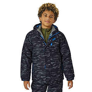 Eddie Bauer Kids Ski Jacket - Waterproof 3 in 1 Insulated Coat with Removable Shell Jacket for Boys and Girls (3-16), Size 14, Black Galaxy