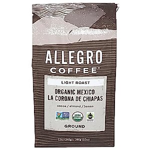 Allegro Coffee, Organic Mexico Light Roast Ground Coffee, 12 oz.