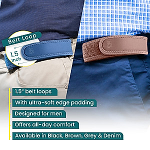 BeltBro Pro For Men – Next Generation Buckle-Free Elastic Belt With Ultra-Soft Edge Padding - Fits 1.5 Inch Belt Loops – Comfortable & Easy To Use (Black)