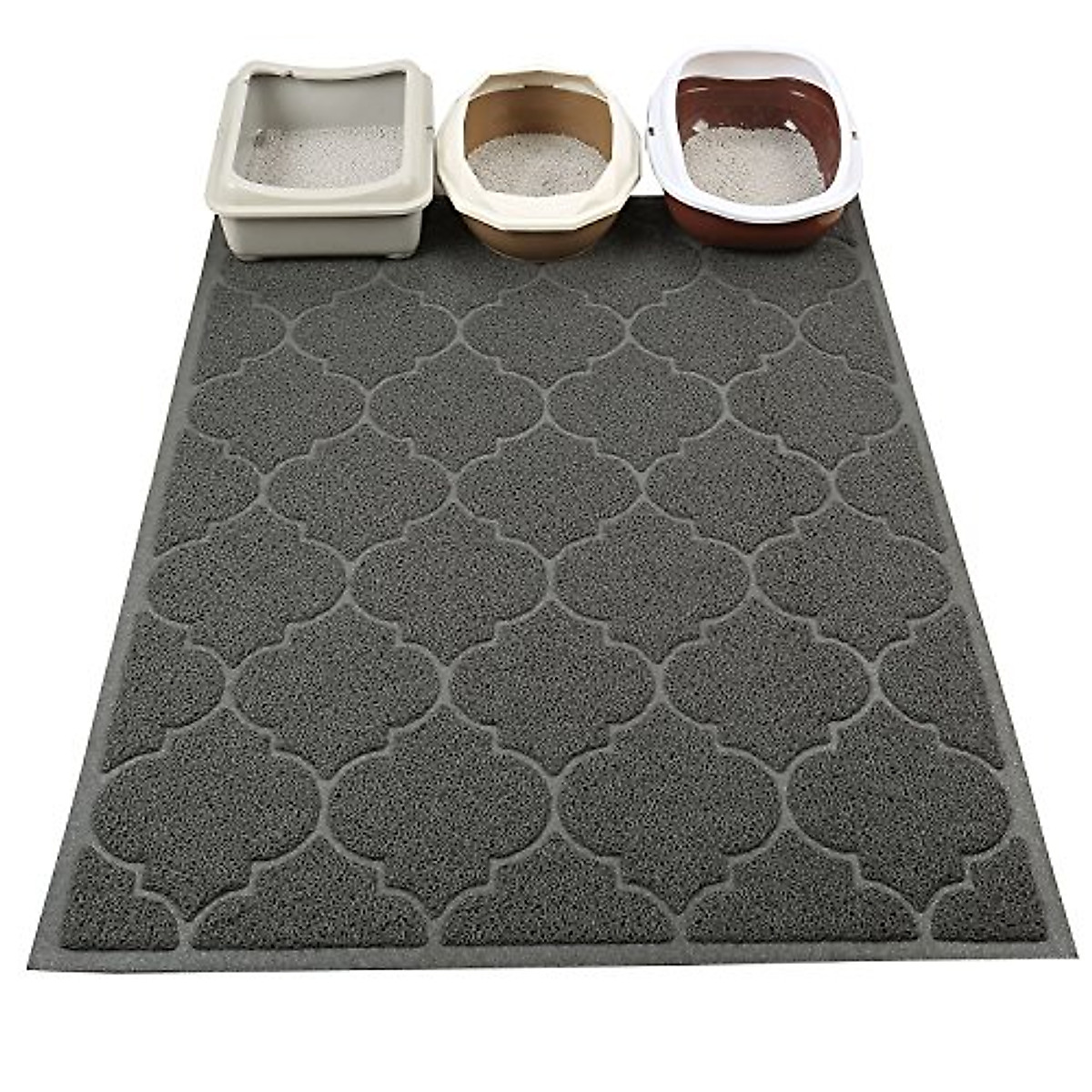 Cat Litter Mat, XL Super Size, Phthalate Free, Easy to Clean, 46x35 Inches, Durable, Soft on Paws, Large Litter Mat.