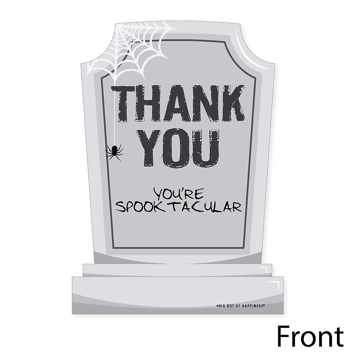 Big Dot of Happiness Graveyard Tombstones - Shaped Thank You Cards - Halloween Party Thank You Note Cards with Envelopes - Set of 12