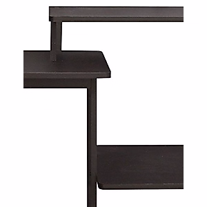 Furinno Efficient Home Laptop Notebook Computer Desk with Square Shelves, Espresso/Black