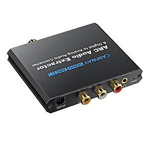 CAMWAY Digital to Analog Audio Converter,ARC Audio Extractor Audio Return Channel,Digital Optical SPDIF Coaxial and Analog 3.5mm L/R Stereo Audio Converter,Coaxial to 3.5mm and RCA