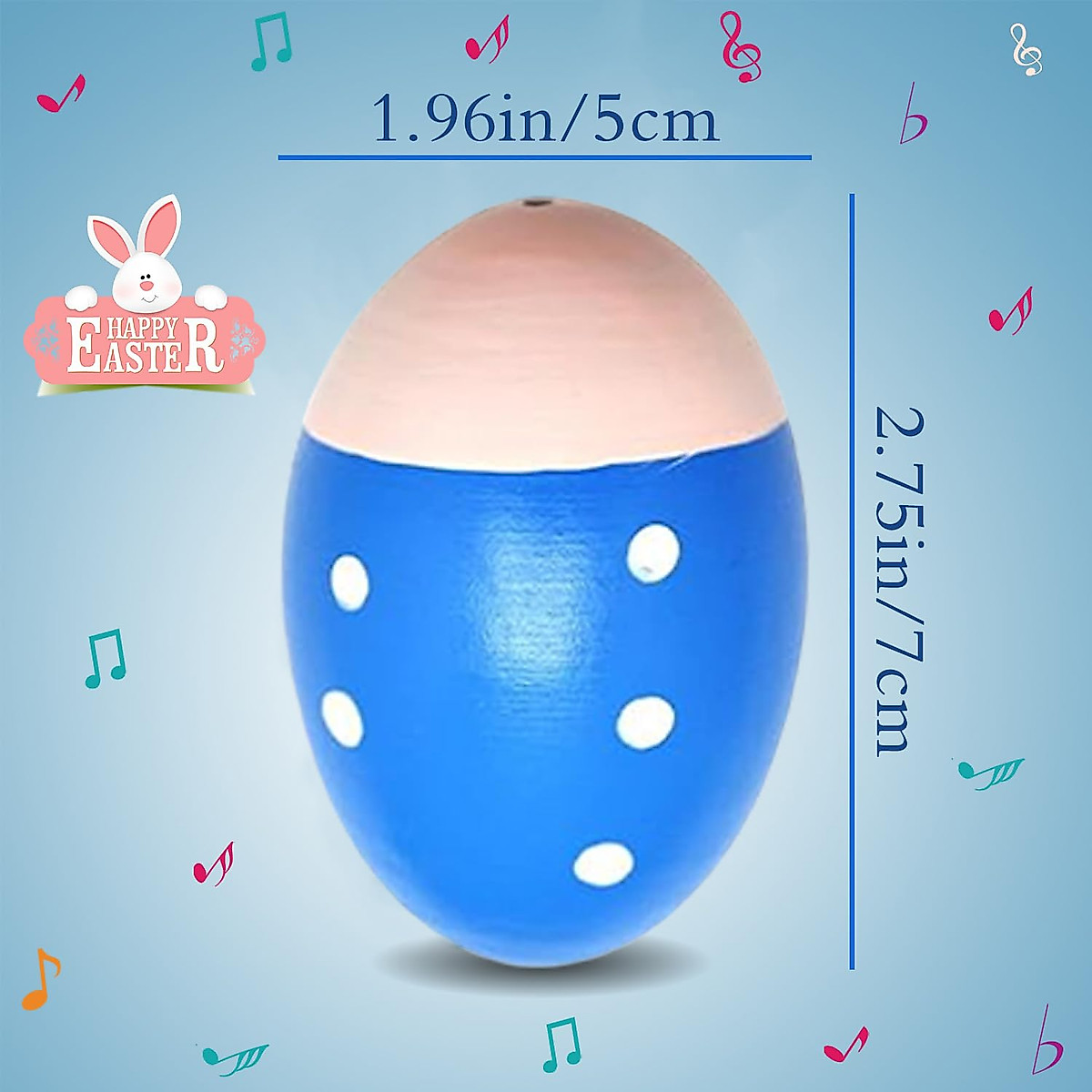 UPINLOOK 9 Pcs Wooden Easter Eggs Shakers Maracas for Baby Kids Classroom Prize Musical Instrument Early Learning Toys Easter Basket Stuffers Fillers