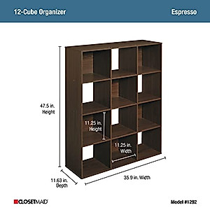 ClosetMaid 1292 Cubeicals Organizer, 12-Cube, Espresso