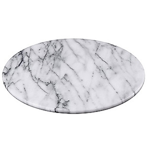 Creative Home Natural Marble Round Serving Board Charcuterie Board Cheese Dessert Bread Serving Platter For Kitchen Baking Party Serving, 12" Diam. x 1" H, Off-White (color may vary)