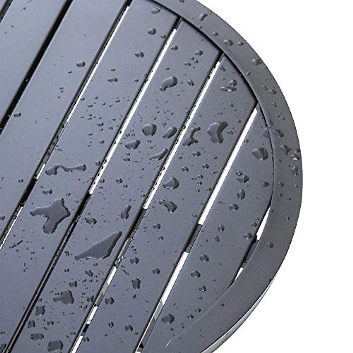 Nuu Garden 28'' Round Patio Table Metal Outdoor Dining Table for Balcony Bistro Porch Black