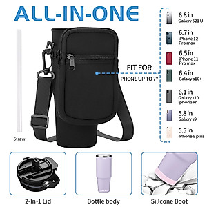 DIGJUPER Insulated Tumbler with Straw and Sleeve - Leakproof Water Bottle Fits in Cup Holder, Stainless Steel Cup Coffee Mug Travel with Lid, Cold for 36 Hrs/Hot for 12 Hrs