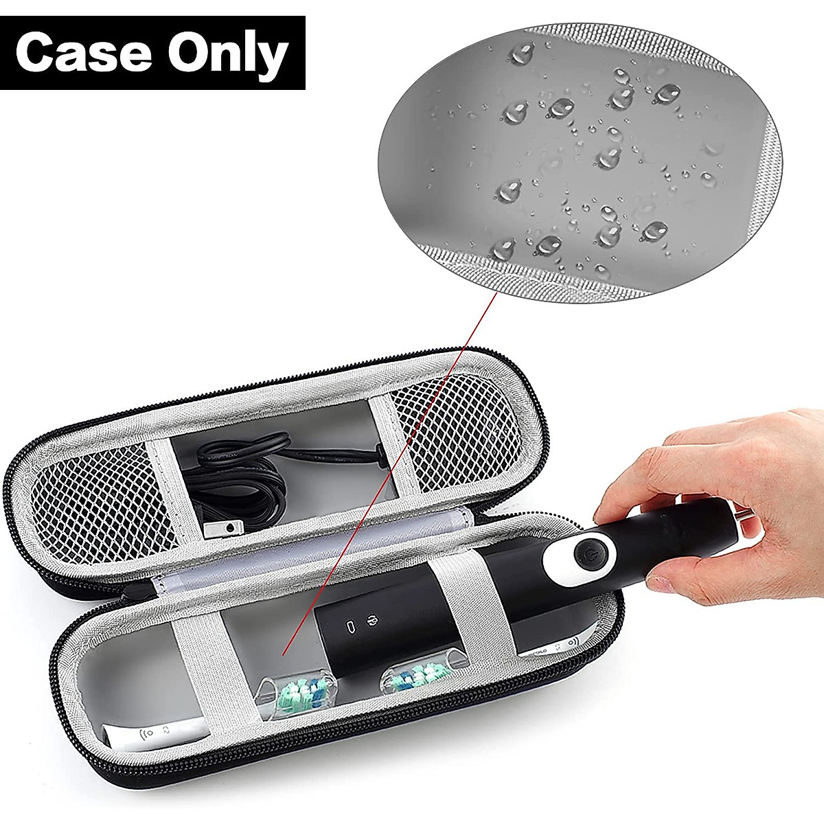 Toothbrush Travel Case Compatible with Oral-B Pro 1000 2000 3000 3500 5000 7500/ for Philips Sonicare ProtectiveClean 4100 6100 5100 6500 7500 Rechargeable Electric Toothbrush (Box Only) -Black
