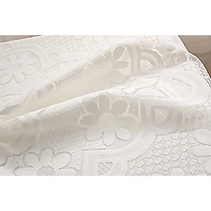 HOMECOOL Square Small Table Cloth - Ivory Crochet Tablecloth for Round Coffee Table 35 X 35 Inch - Sunflower