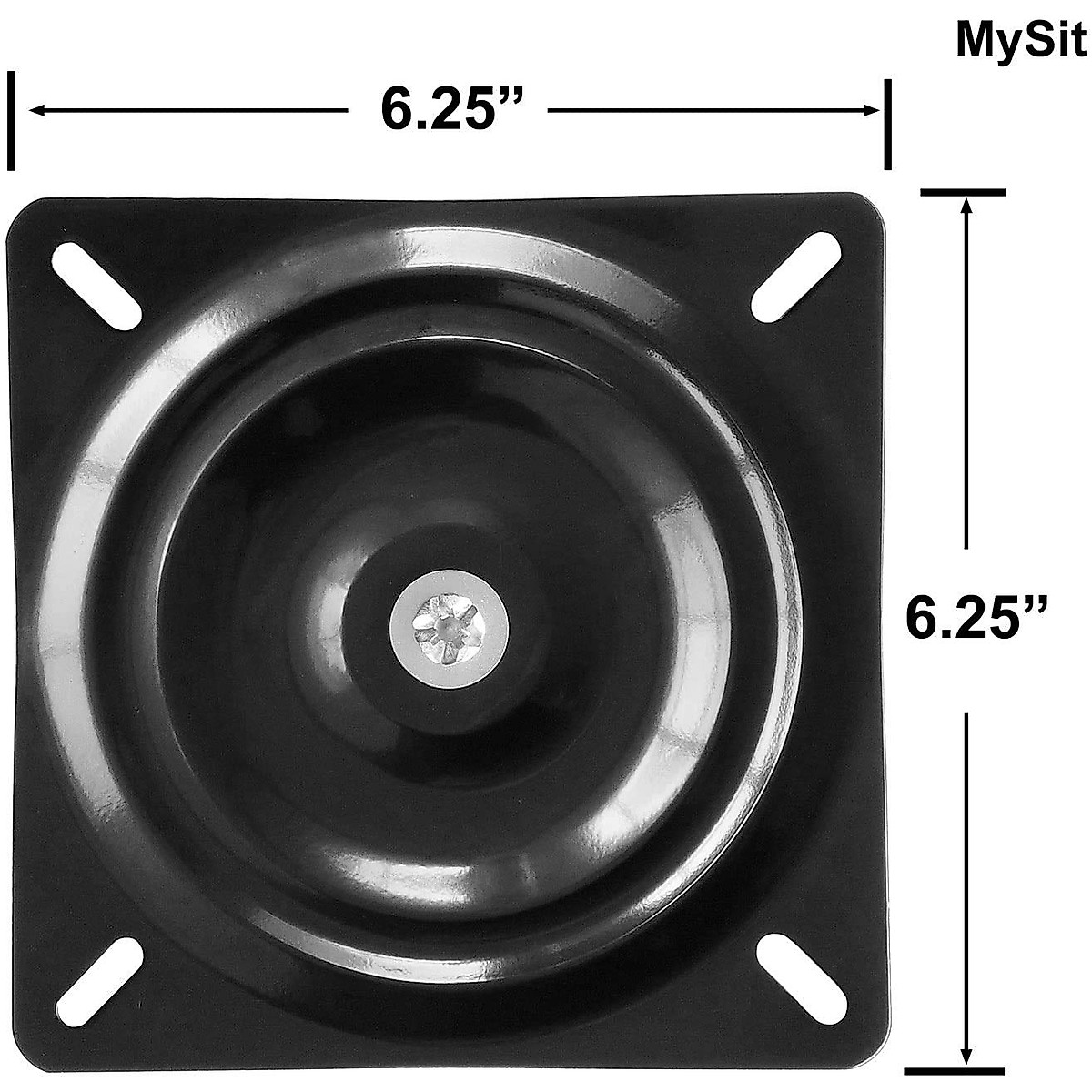 MySit 6.25" Heavy Duty Bar Stool Swivel Plate Replacement, Square Swivel Mechanism for Recliner Chair or Furniture - Ball Bearing Swivel Boat Seat