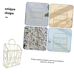 HOLIDYOYO Hanging Shelf Magazine Racks Desk Storage Shelf Wall File Organizer Hanging Magazine Mounted Mail Holder Storage Document Organizer Modern Magazine Rack Yellow