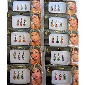 8 Bindi Pack- 24 Combo Bindi Stickers Multicolored,Silver,Gold,Black, Bindi Tattoo Bindi Jewelry