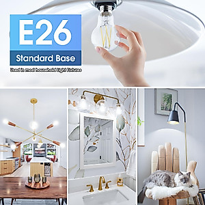 GGOYING 60W Equivalent E26 LED Bulb Dimmable, 850LM LED Edison Bulbs Daylight White 5000K, 6W A19 Filament Light Bulb, Classic Clear Glass, 6-Pack