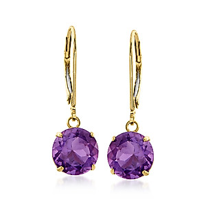 Ross-Simons 3.20 ct. t.w. Amethyst Drop Earrings in 14kt Yellow Gold