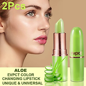 BINGBRUSH Color Changing Lipstick Queen,PH Mood Long Lasting Lip Gloss Korean Lip Balm Tinted Magic Makeup Moisturize Lipstick Set (2pcs Aloe, 2 Count (Pack of 1))