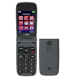 Flip Phone 4G LTE Volte Unlocked Worldwide (Only T-Mobile USA Market) Logic F11 4G Dual Nano Sim LTE Bluetooth SOS Radio FM (Black)