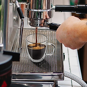 Double Wall Glass Coffee Mugs - 17 Oz Clear Coffee Mug Set of 4 Double Insulated Glass Coffee Mug With Lid Borosilicate Glass Cups Cappuccino Latte Espresso Tea Cups Dishwasher & Microwave Safe