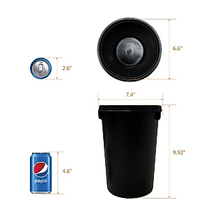 SunnyPoint 4.5 Liter / 1.2 Gallon Round Trash Can with Plastic Inner Bucket; Bathroom, Office, Kitchen and Bedroom Step On and Slow Close (S.N)