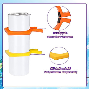 Perfect Sublimation Tumblers Pinch for 20 Oz Tumbler Skinny Straight Sublimation Tumbler Pinch Tool, Clamp for Sublimation Paper and Glass Pinch (2 Pack) (Yellow & Orange)