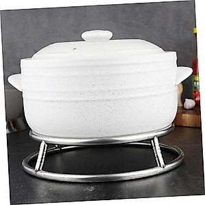 FUNOMOCYA Double Stainless Steel Pot Rack Heat Round Design for Cooking Utensils Saute Pans and Woks Kitchen Storage Solution