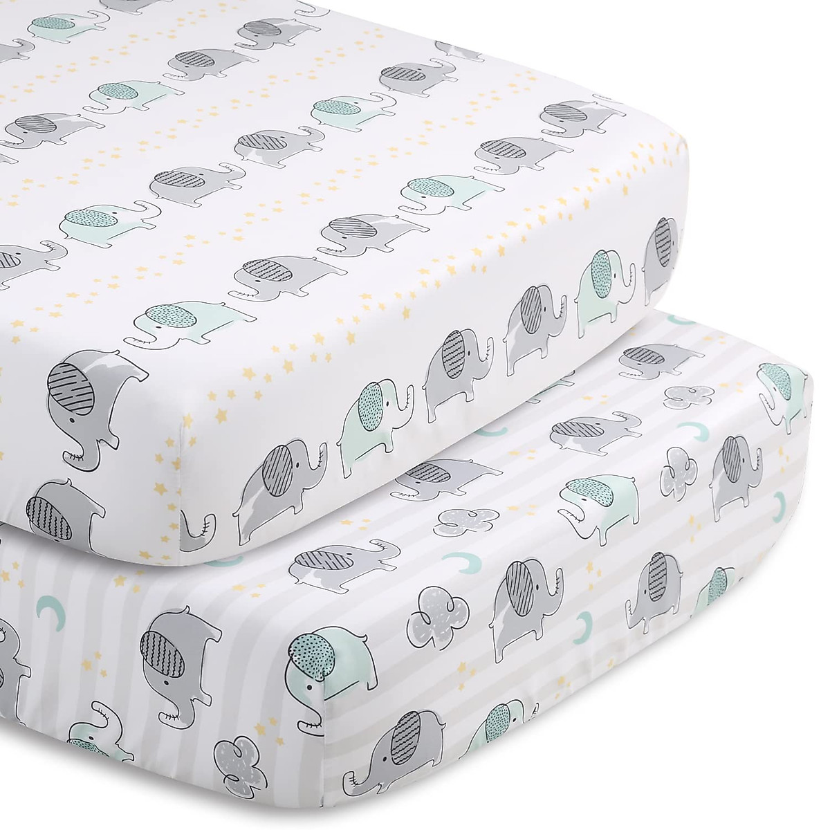 The Peanutshell Elephant Crib Bedding Set for Boys or Girls, 5 Pieces