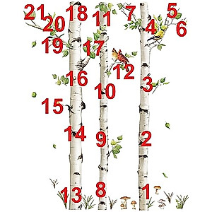decalmile Large Birch Tree Wall Decals White Tree Forest Birds Wall Stickers Bedroom Living Room Baby Nursery Wall Decor