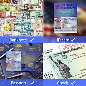 Ribao SLD-16 Bill Detector with UV and Watermark Counterfeit Detection, Money Checker, ID Card/Passport Identification and verification, Business and Office use