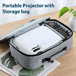 WiFi Projector Bluetooth, W2 Mini Projector Support 1080P Full HD and 250'' Display, Portable Projector with 50% Zoom Function, Home Cinema Projector Compatible with iOS, Android, TV Stick, PS4