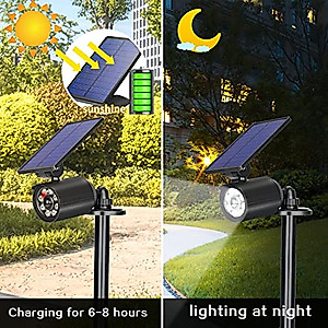 WaitScher Fake Security Camera Outdoor, Solar Powered Bullet Dummy, Simulated Surveillance CCTV with Realistic Red Light, 360° Rotatable Solar Motion Sensor Light, 3600mAh Super Bright LED Waterproof