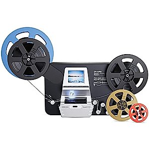8mm & Super 8 Reels to Digital MovieMaker Pro Film Digitizer,Film Scanner,Converts Frame by MP4 Files, with 2.4'' Screen, Viewing Saving on SD Card(Included) for 3”5”7”9” Reels