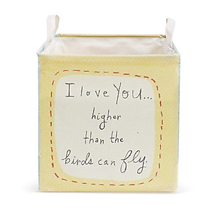 DEMDACO Love You Deeper Than Ocean Sunshine Yellow Small Square 16 x 12.5 Cotton Children's Nursery Laundry Hamper